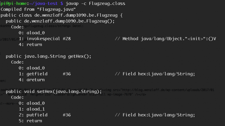 Mit dem Raspberry Pi den Java Class File Disassembler (javap) aufrufen – Wenzlaff.de – Rund um ...